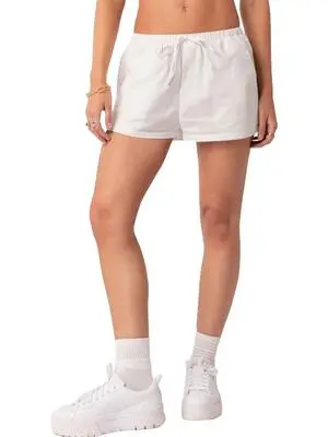 EDIKTED Leslie Cotton Drawstring Shorts - White