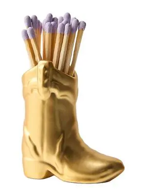 PADDYWAX Cowboy Boot Matches Gold Ceramic