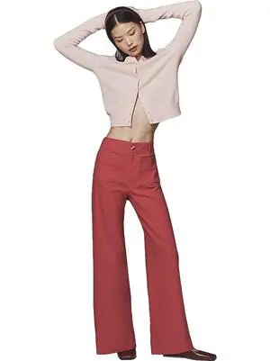 Maeve The Colette Full-Length Pants Cerise