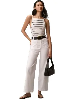 Maeve The Colette Full-Length Pants White