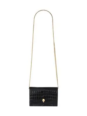 Alexander McQueen Leather Cross-body Bag With Skull - Black