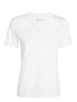 Falke Pima Cotton V-neck T-shirt - White