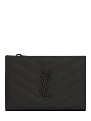 Saint Laurent Quilted Leather Bifold Pouch - Black