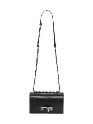Alexander McQueen Leather Jewelled Satchel - Black