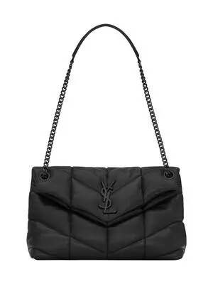 Saint Laurent Leather Puffer Shoulder Bag - Black