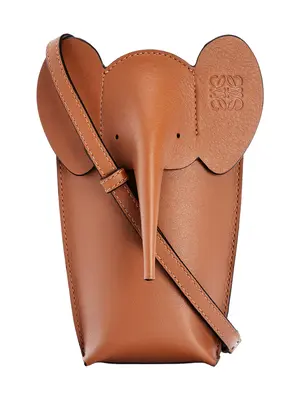 Loewe Leather Elephant Pocket Bag - Brown