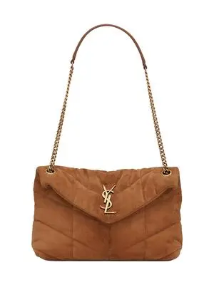 Saint Laurent Small Loulou Puffer Shoulder Bag - Beige