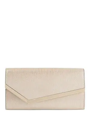 JIMMY CHOO Jimmy Choo Leather Emmie Clutch Gold