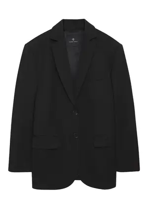 ANINE BING Quinn Single-breasted Wool Blazer - Black