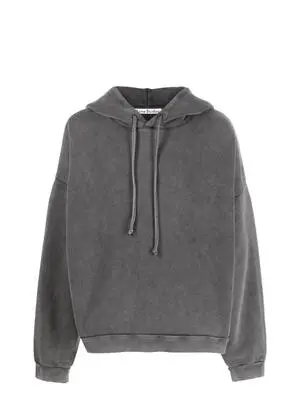 Acne Studios Logo Patch Cotton Hoodie - Grey