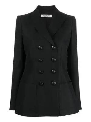 Philosophy Di Lorenzo Serafini Embossed-button Double-breasted Blazer - Black