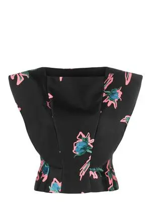 Philosophy Di Lorenzo Serafini Floral-print Sleeveless Top - Black