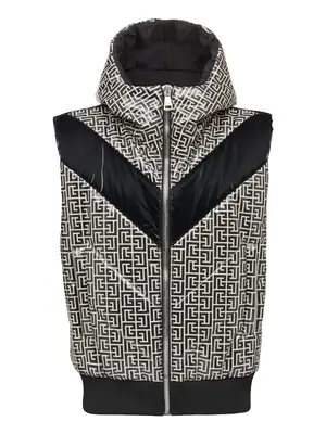 Balmain Monogram Puffer Gilet - Black