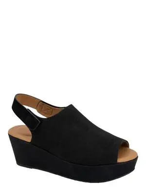 Gentle Souls By Kenneth Cole Nyssina Platform Slingback Sandals - Black