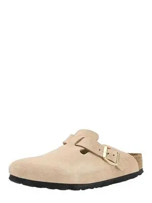 BIRKENSTOCK Boston Suede Clog Shoes - Brown