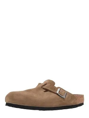 BIRKENSTOCK Boston Suede Clogs - Brown