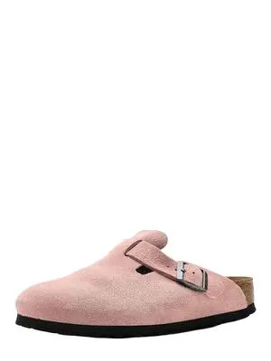 BIRKENSTOCK Boston Suede Clog Shoes - Pink