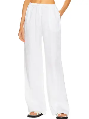 AEXAE Linen Drawstring Trousers - White