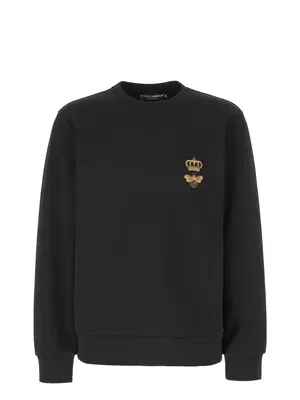 Dolce & Gabbana Embroidered Jersey Sweatshirt - Black