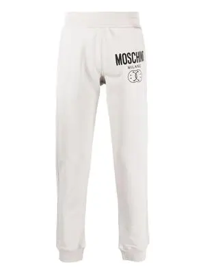 Moschino Smiley-print Logo Track Trousers - Grey
