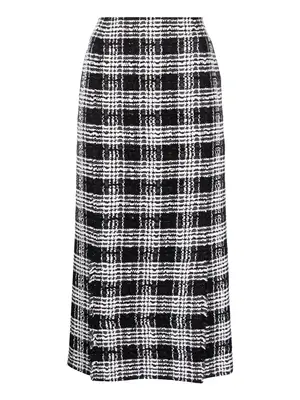 THOM BROWNE Thom Browne Check-Pattern Calf-Length Skirt
