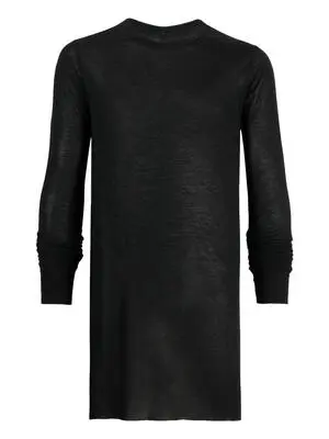 Rick Owens Long-sleeved Marl-knit T-shirt - Black