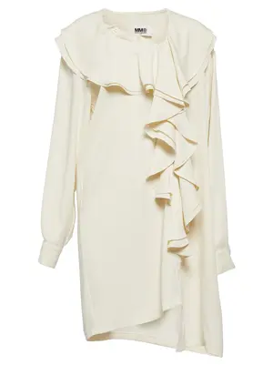 MAISON MARGIELA Ruffle-trimmed Minidress - Neutrals