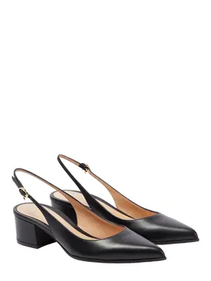 GIANVITO ROSSI Piper Leather Slingback Pumps - Black