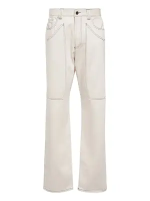 WINNIE N.Y.C Paneled Straight Cotton Pants - Neutrals