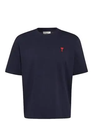 AMI Paris De Cœur Cotton Jersey T-shirt - Blue