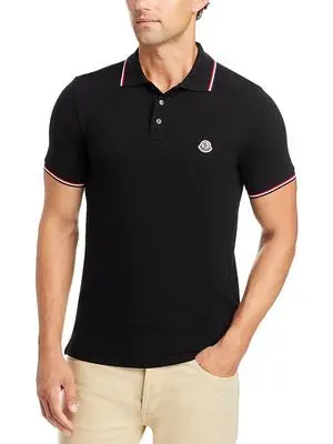 Moncler Cotton Regular Fit Polo Shirt - Black