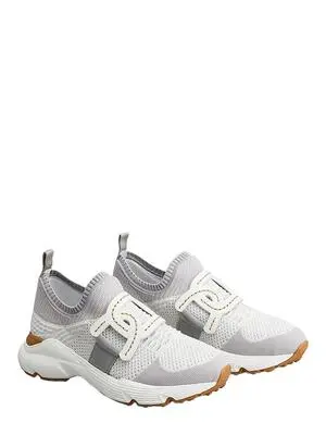 TOD'S Kate Pull On Running Sneakers White Gray