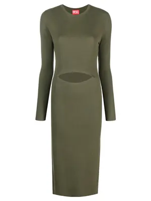 DIESEL® Cut-out Wool-blend Dress - Green