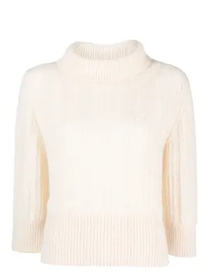 Fabiana Filippi Ribbed-edge Roll-neck Jumper - Neutrals