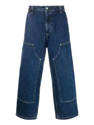 Carhartt Work In Progress Nash Dk Low-rise Panelled Wide-leg Jeans - Blue