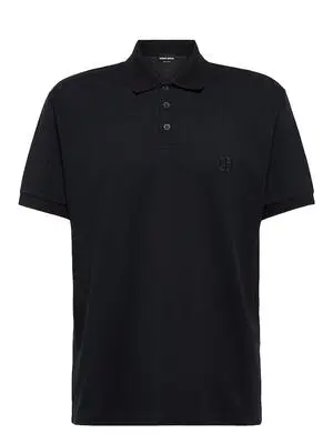 Giorgio Armani Cotton-blend Polo Shirt - Blue