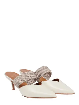 MALONE SOULIERS Maisie 45 Leather Mules - Neutrals