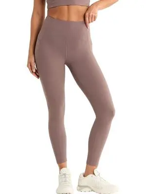 Zella Studio Luxe High Waist Pocket 7/8 Leggings - Grey Plum