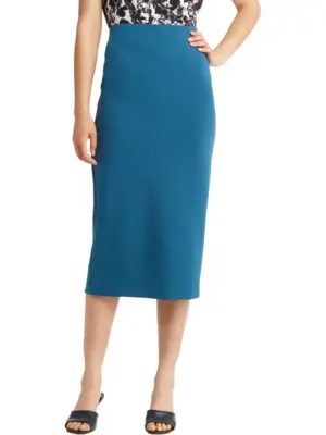 Nordstrom Midi Pencil Skirt Blue Ceramic