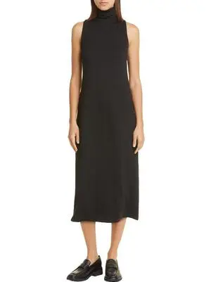 Vince Sleeveless Mock Neck Midi Dress - Black