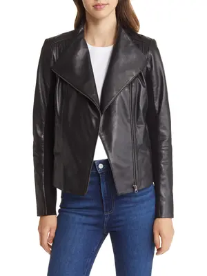 Nordstrom Nordstrom Leather Moto Jacket Black