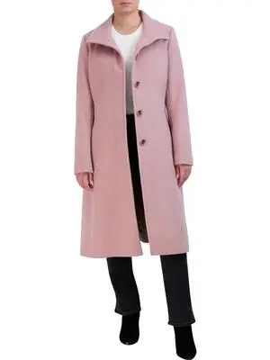 Cole Haan Cole Haan Signature Longline Wool Blend Coat Dusty Rose