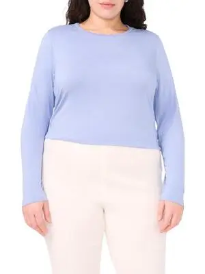 Halogen Crewneck Long Sleeve Knit Top Forever Blue