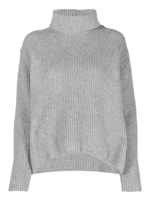 Pinko Roll-neck Ribbed Jumper - Grey