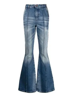 Balmain High-waisted Flared Jeans - Blue