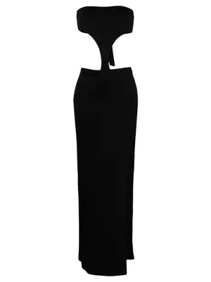 LOUISA BALLOU Carve Cut-out Strapless Dress - Black