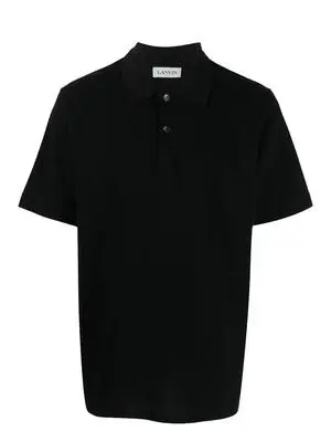 LANVIN Logo-embroidered Cotton Polo Shirt - Black