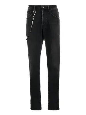 TRAMAROSSA Chain-detail Slim-fit Jeans - Black