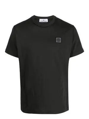 Stone Island Compass-patch Cotton T-shirt - Grey