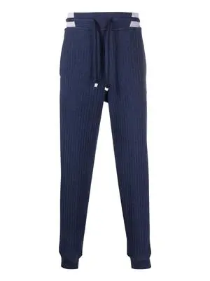 Brunello Cucinelli Elasticated-waist Cotton Track Trousers - Blue